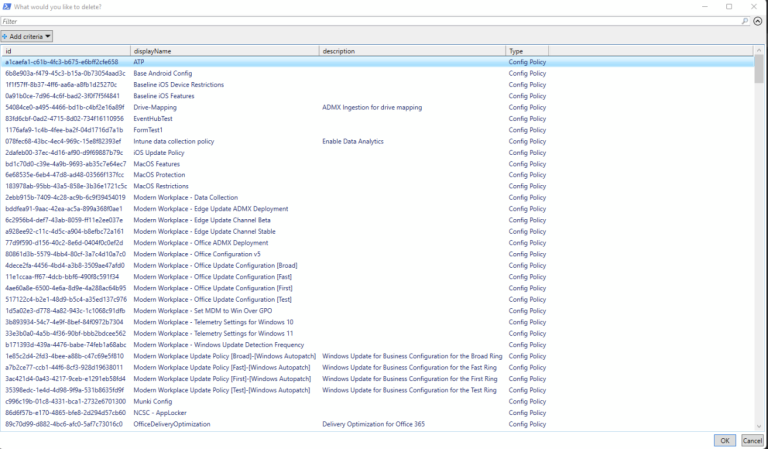 Bulk Deleting from Intune – Andrew Taylor